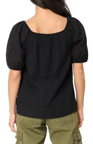 GIBSONLOOK Convertible Neck Gauze Top - Black