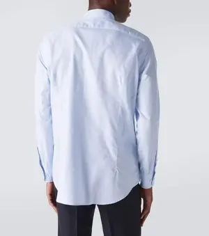 Etro Logo Cotton Oxford Shirt - Blue