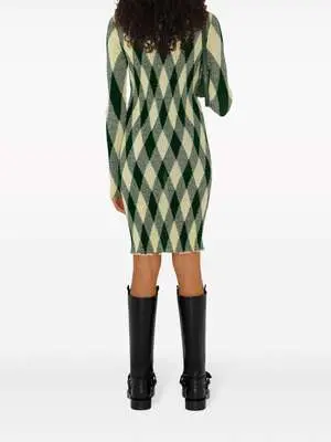 Burberry Argyle Ribbed-knit Dress - Green