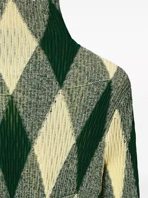 Burberry Argyle Ribbed-knit Dress - Green