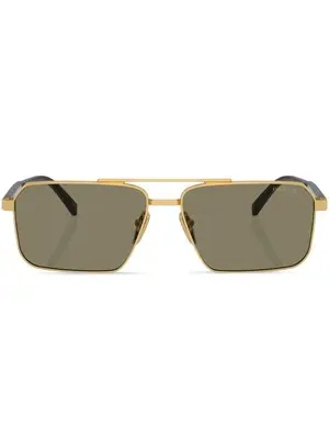 Prada Rectangle Frame Sunglasses - Gold