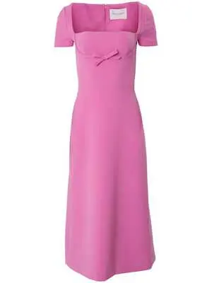 Carolina Herrera Bow-detail Square-neck Midi Dress