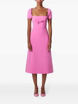 Carolina Herrera Bow-detail Square-neck Midi Dress