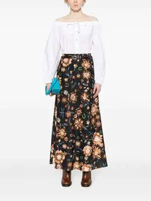 Dorothee Schumacher Floral-print Linen Midi Skirt