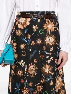 Dorothee Schumacher Floral-print Linen Midi Skirt