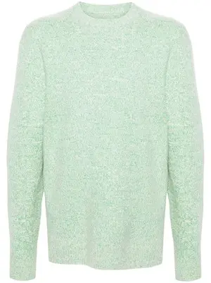 JIL SANDER Marl-knit Wool-blend Jumper - Green