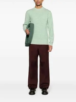 JIL SANDER Marl-knit Wool-blend Jumper - Green