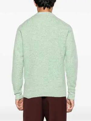 JIL SANDER Marl-knit Wool-blend Jumper - Green