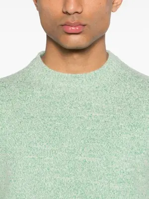 JIL SANDER Marl-knit Wool-blend Jumper - Green