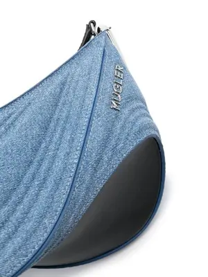 MUGLER Small Spiral Curve 01 Crossbody Bag - Blue
