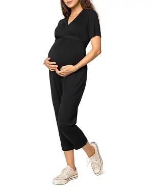 INGRID & ISABEL Maternity Knit Jumpsuit - Black