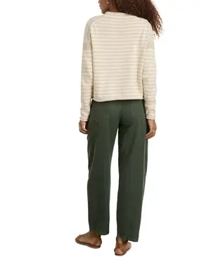 ALEX MILL Mariner Striped Roll Neck Sweater - Light Bone