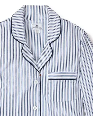 PETITE PLUME French Ticking Pima Nightshirt - Navy