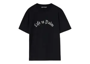 Palm Angels Life Is Palm Fitted T-shirt Black/white