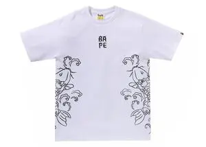 A BATHING APE Souvenir Koi Fish Tee Shirt - White