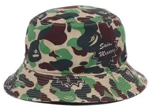 A BATHING APE X Saint Mxxxxxx Abc Camo Bucket Hat - Green