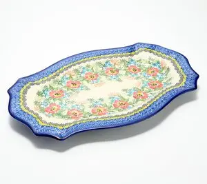 LIDIA'S POLISH POTTERY Hand Painted Medium Cezar Platter - One-color