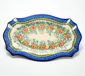 LIDIA'S POLISH POTTERY Hand Painted Medium Cezar Platter