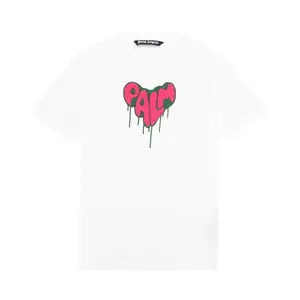 Palm Angels Spray Heart Classic Tee /fuchsia - White
