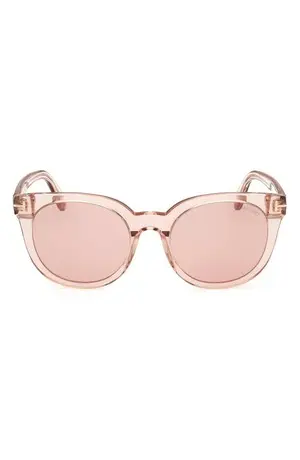 TOM FORD 53mm Butterfly Sunglasses - Transparent Powder Rose