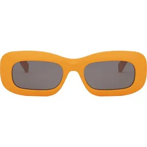 Celine CELINE Bold 3 Dots Rectangular Sunglasses Shiny Orange/smoke