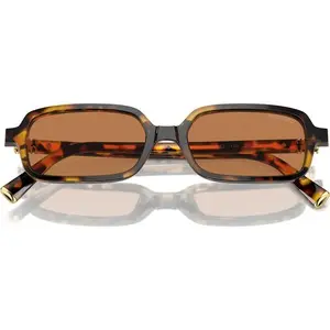 Miu Miu 51mm Rectangular Sunglasses - Blond Havana