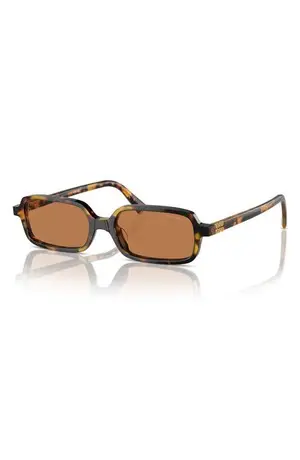 Miu Miu 51mm Rectangular Sunglasses - Blond Havana