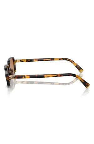 Miu Miu 51mm Rectangular Sunglasses - Blond Havana