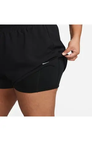 Nike Dri-fit One High-waist 2-in-1 Shorts - Black/ Reflective Silver