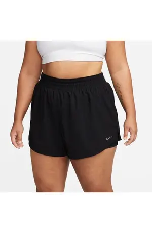 Nike Dri-fit One High-waist 2-in-1 Shorts - Black/ Reflective Silver