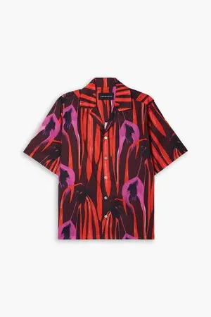 LOUISA BALLOU Printed Silk Shirt - Chocolate