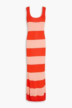 Zimmermann Striped Knitted Maxi Dress - Coral