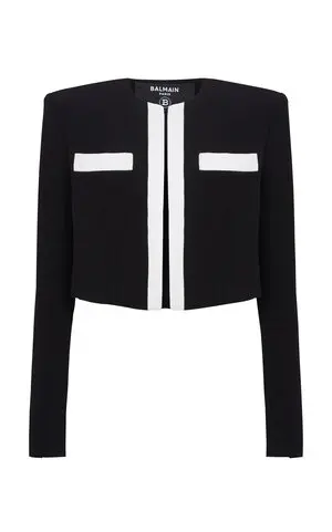 Balmain Cropped Crepe Jacket