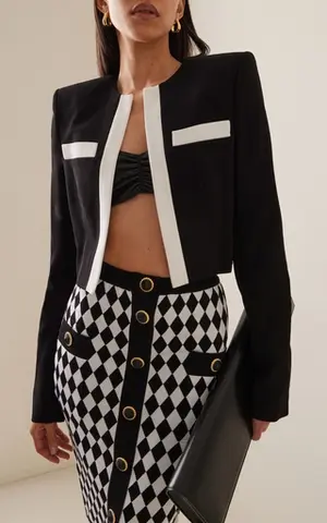 Balmain Cropped Crepe Jacket
