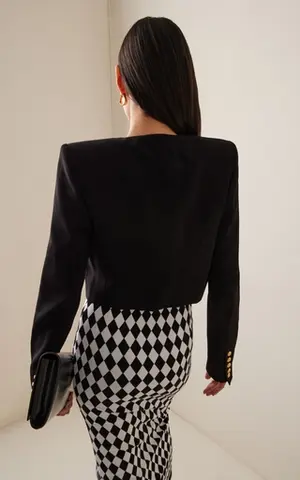Balmain Cropped Crepe Jacket