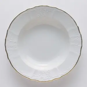 ANNA WEATHERLEY Simply Anna Gold Rim Soup Plate - White/gold