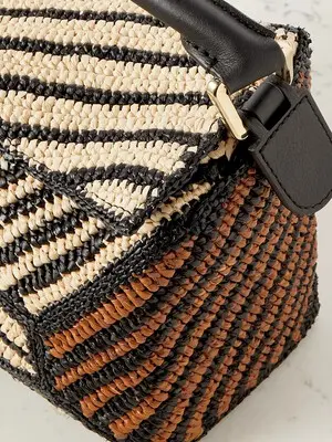 Loewe Paula's Ibiza Puzzle Edge Small Raffia Shoulder Bag