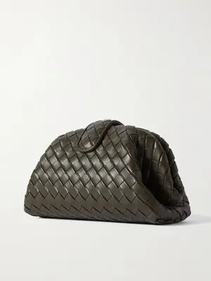 Bottega Veneta Intrecciato Leather Clutch - Green