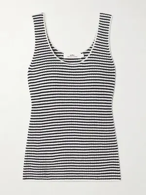 Arch4 Net Sustain Bebbington Striped Ribbed Cashmere Tank