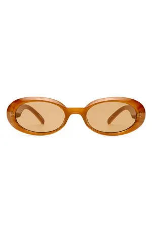 Le Specs Workmm Oval Sunglasses - Gold Pearl/tan Tint