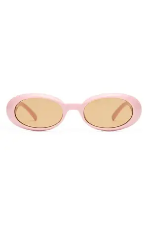 Le Specs Workmm Oval Sunglasses - Pink Putty/tan Tint