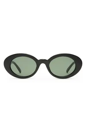 Le Specs Nouveau Vie 50mm Oval Sunglasses - Black 2