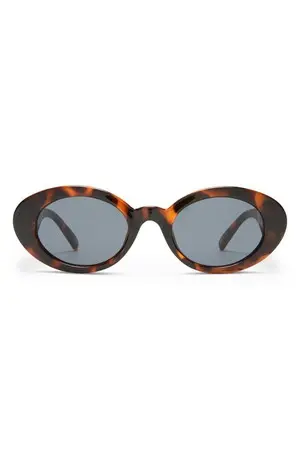 Le Specs Nouveau Vie 50mm Oval Sunglasses - Dark Tort