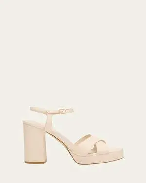 STUART WEITZMAN Dayna Leather Platform Sandals - Seashell