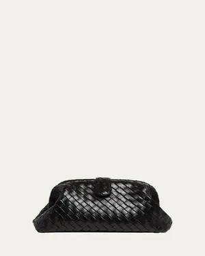 Bottega Veneta Maxi Lauren 1980 Leather Clutch Bag Black