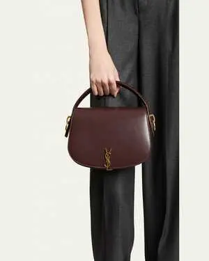 Saint Laurent Flap Crossbody Bag - Dark Currant