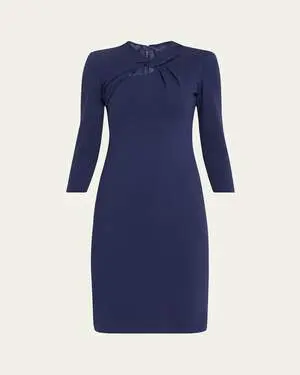 Giorgio Armani Milano Twist-front Jersey Dress - Dark Blue