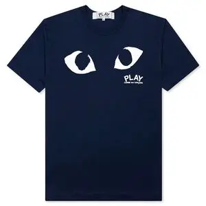 Play Comme Des Garcon Eyes Logo T-shirt - Navy Blue