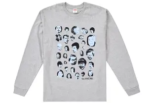 Supreme Faces Long Sleeve Tee Shirt - Heather Grey