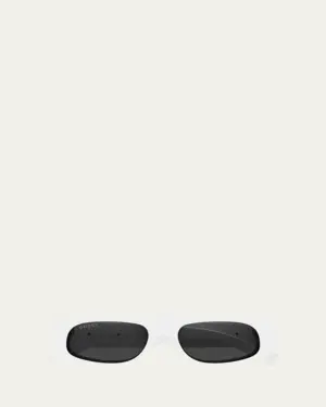 Gucci Logo Acetate Rectangle Sunglasses - White